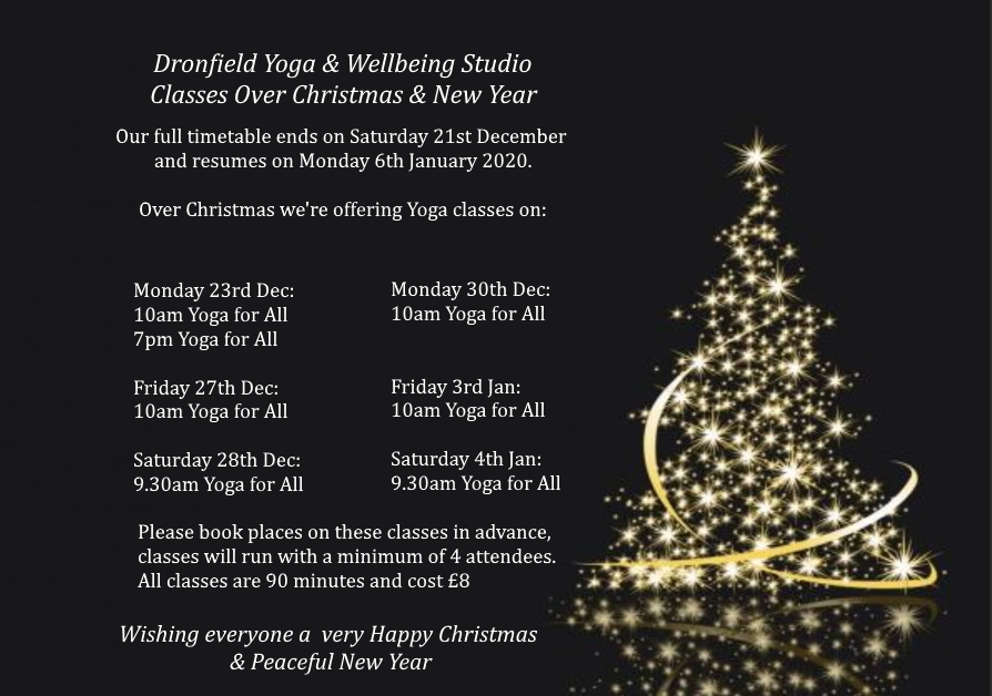 Dronfield Yoga & Wellbeing Studio Class Timetable